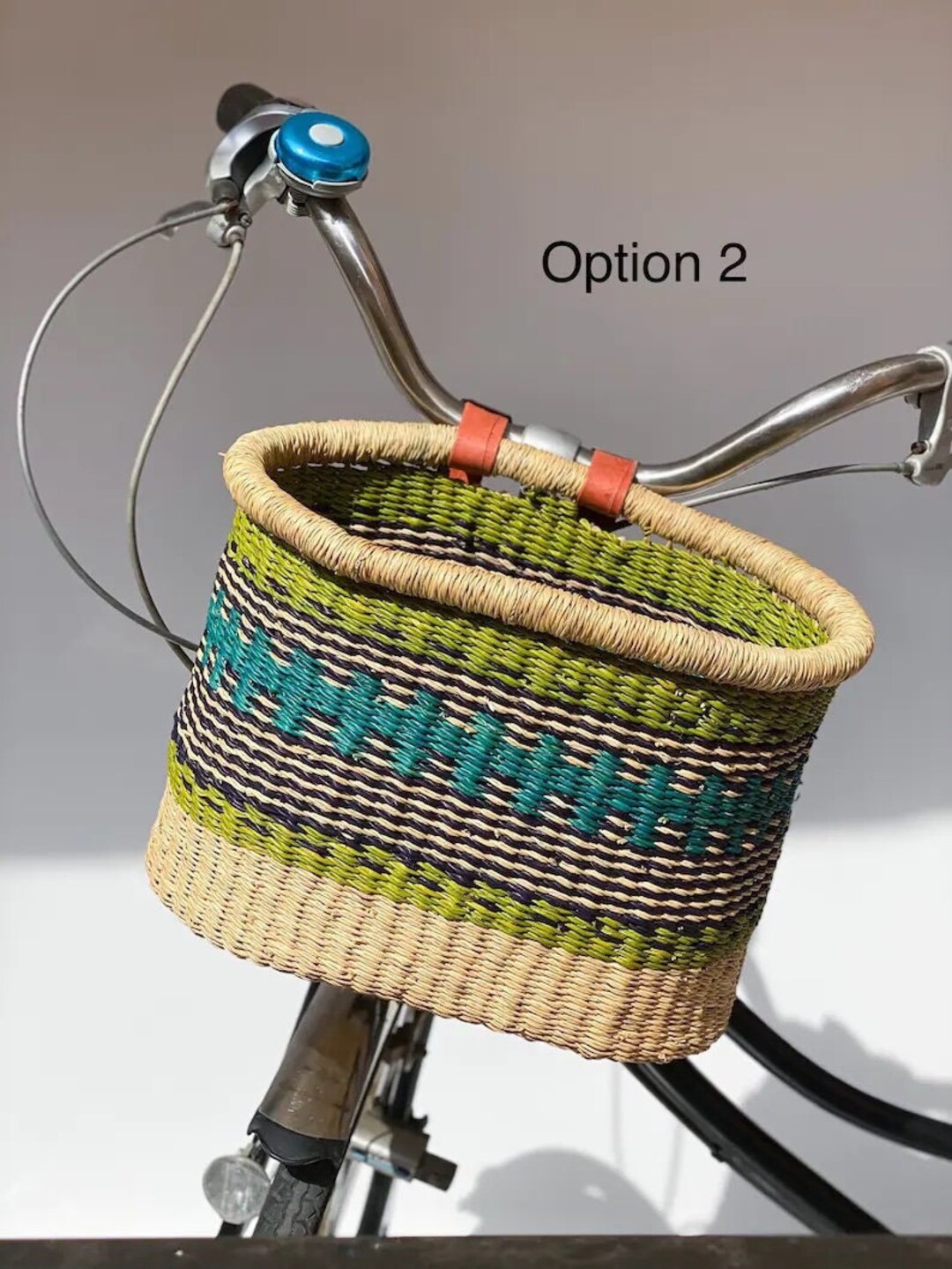 Woven Bicycle Basket, Bolga Bike Baset, Front Bicycle Basket, Colorful ...
