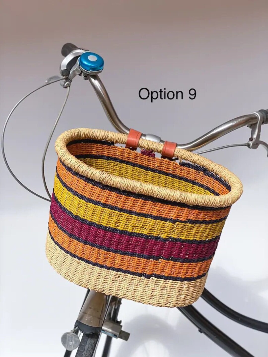 Woven Bicycle Basket, Bolga Bike Baset, Front Bicycle Basket, Colorful ...