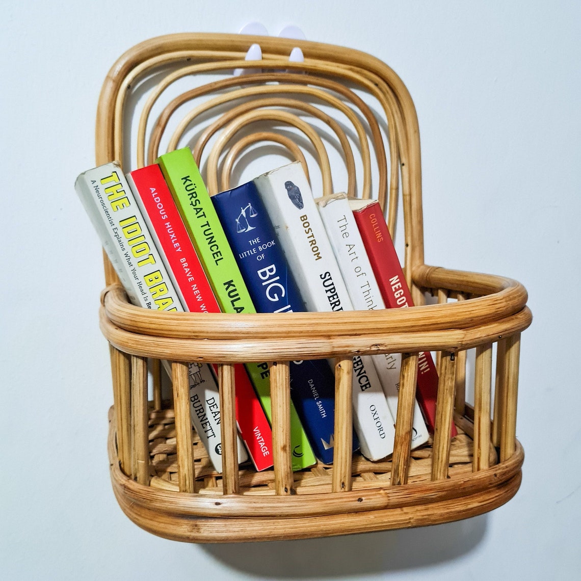 Rattan Wall Shelf Bamboo Cane Arc Wall Shelf Vintage Wall - Etsy