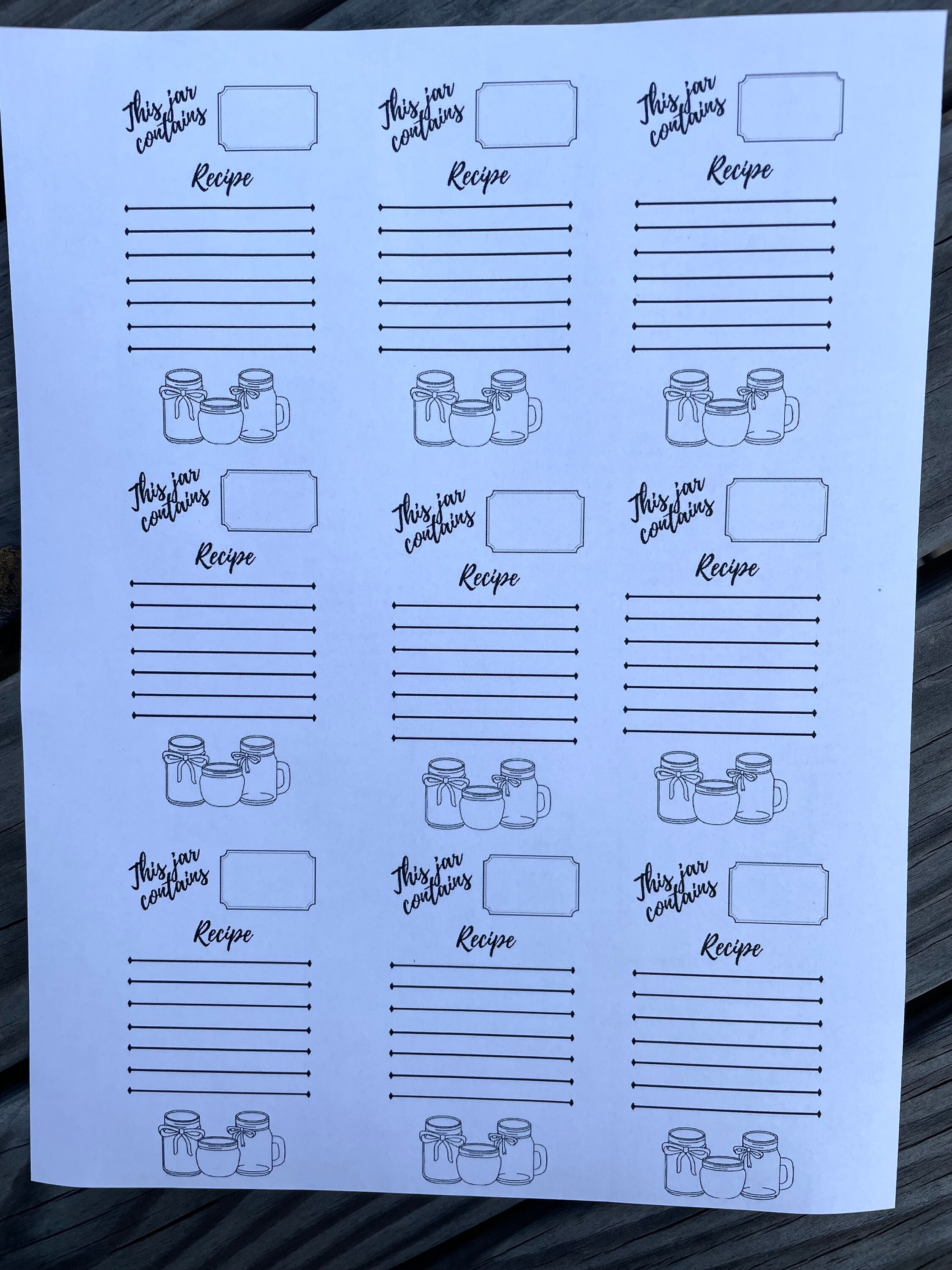 Canning Recipe Labels Printable - Etsy