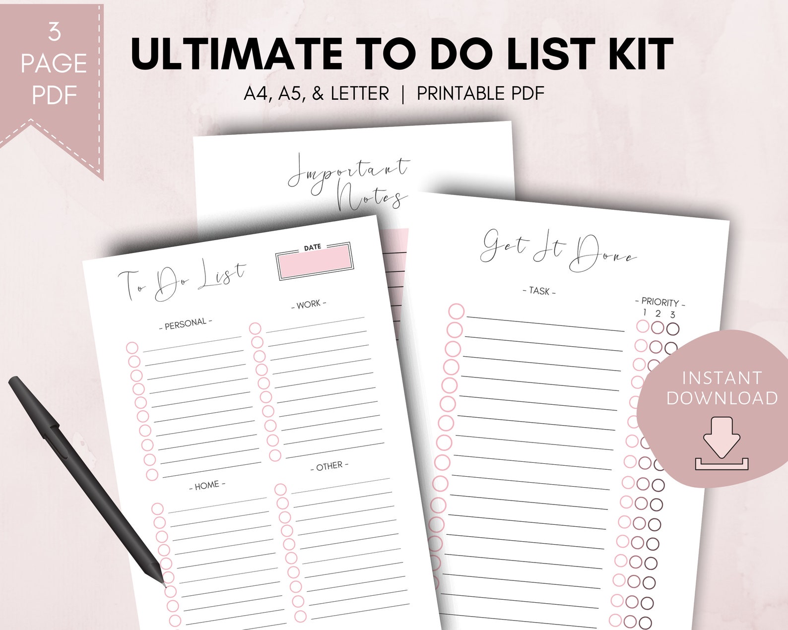 Ultimate to Do List Kit to Do List Printable Printable - Etsy