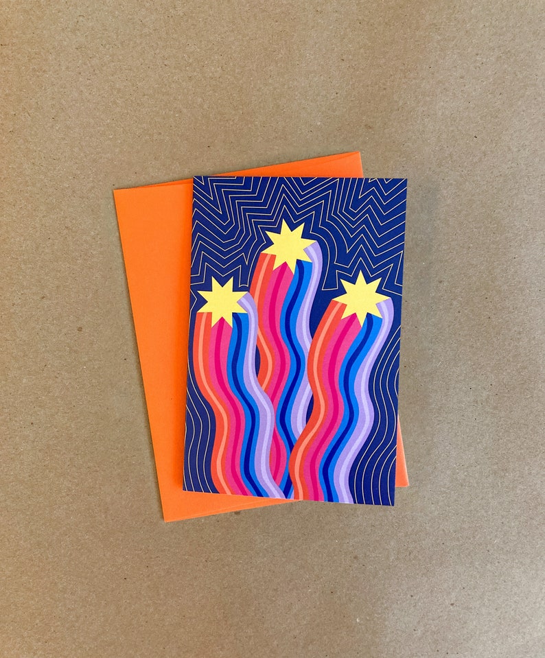 Shooting Star Greeting Card, Birthday Card, Stars Card - Etsy