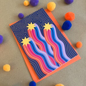 Shooting Star Greeting Card, Birthday Card, Stars Card - Etsy