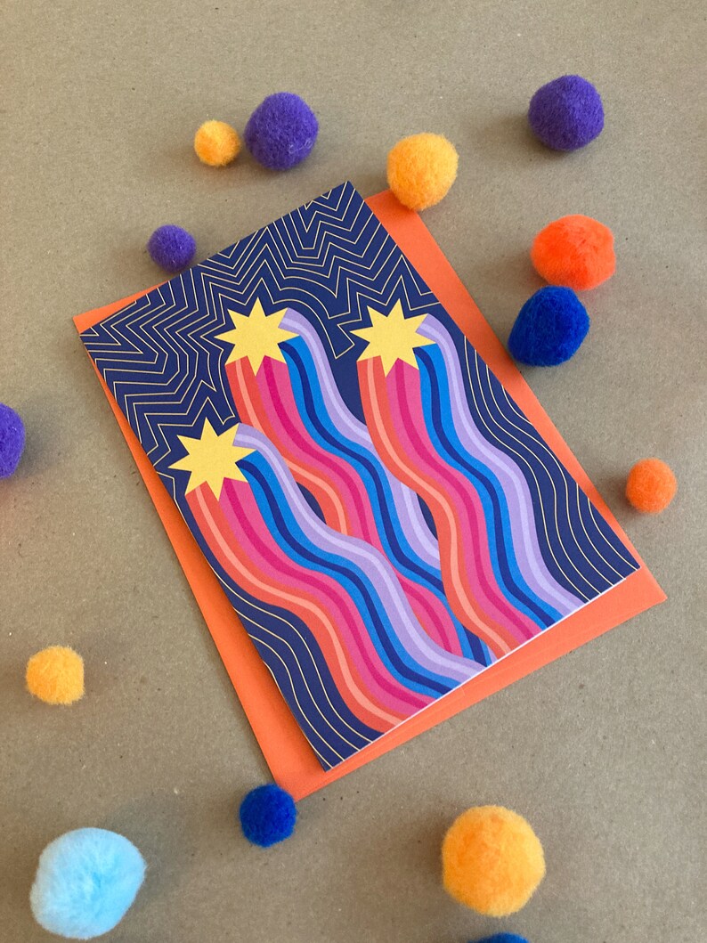 Shooting Star Greeting Card, Birthday Card, Stars Card - Etsy