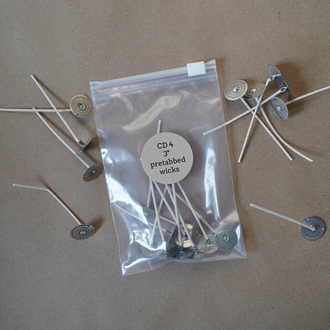 CD 4, 3" Pretabbed Candle Wicks - Etsy