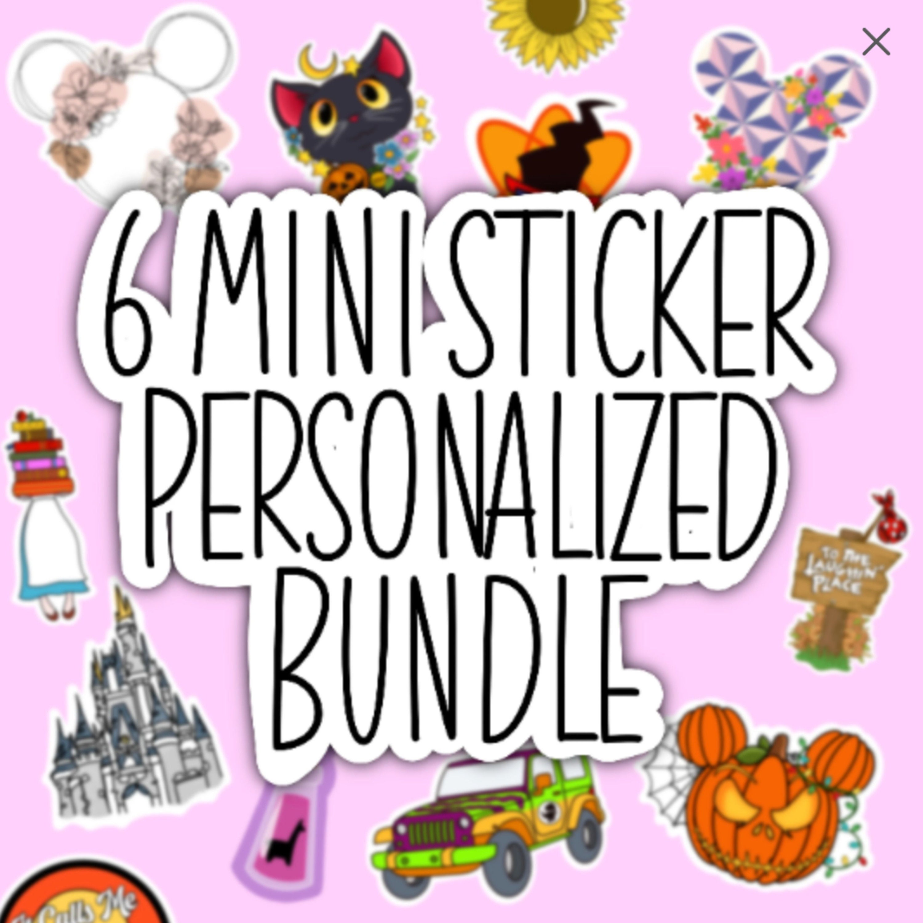6 Mini Sticker Bundle Personalized Stickers Custom Stickers - Etsy