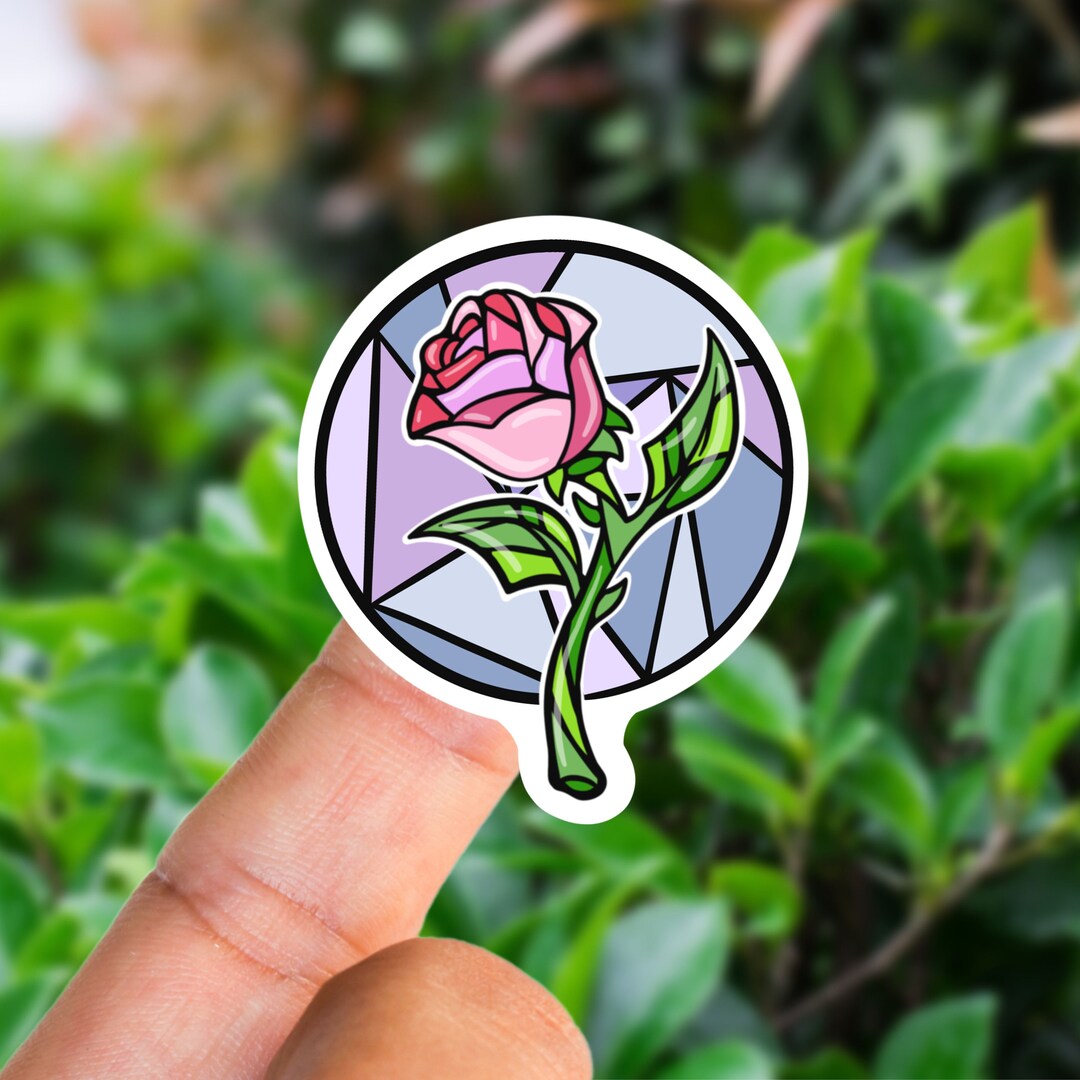 Mini Stained Glass Rose Vinyl Sticker Waterproof Laptop - Etsy