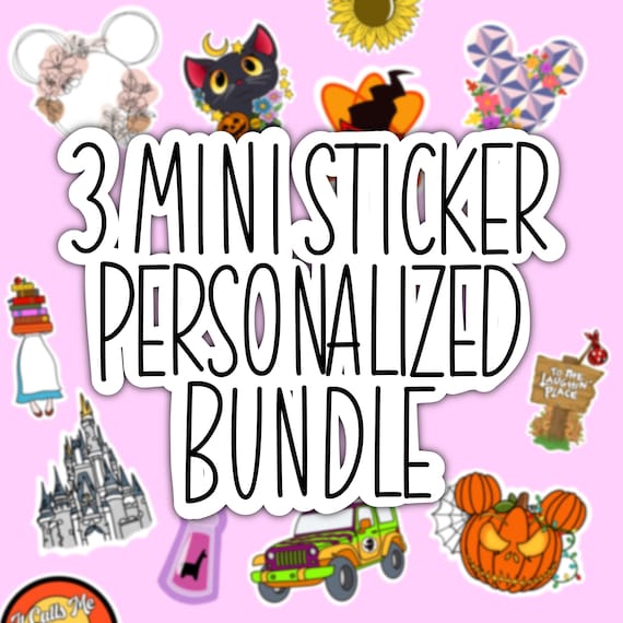 3 Mini Sticker Bundle Personalized Stickers Custom Stickers - Etsy