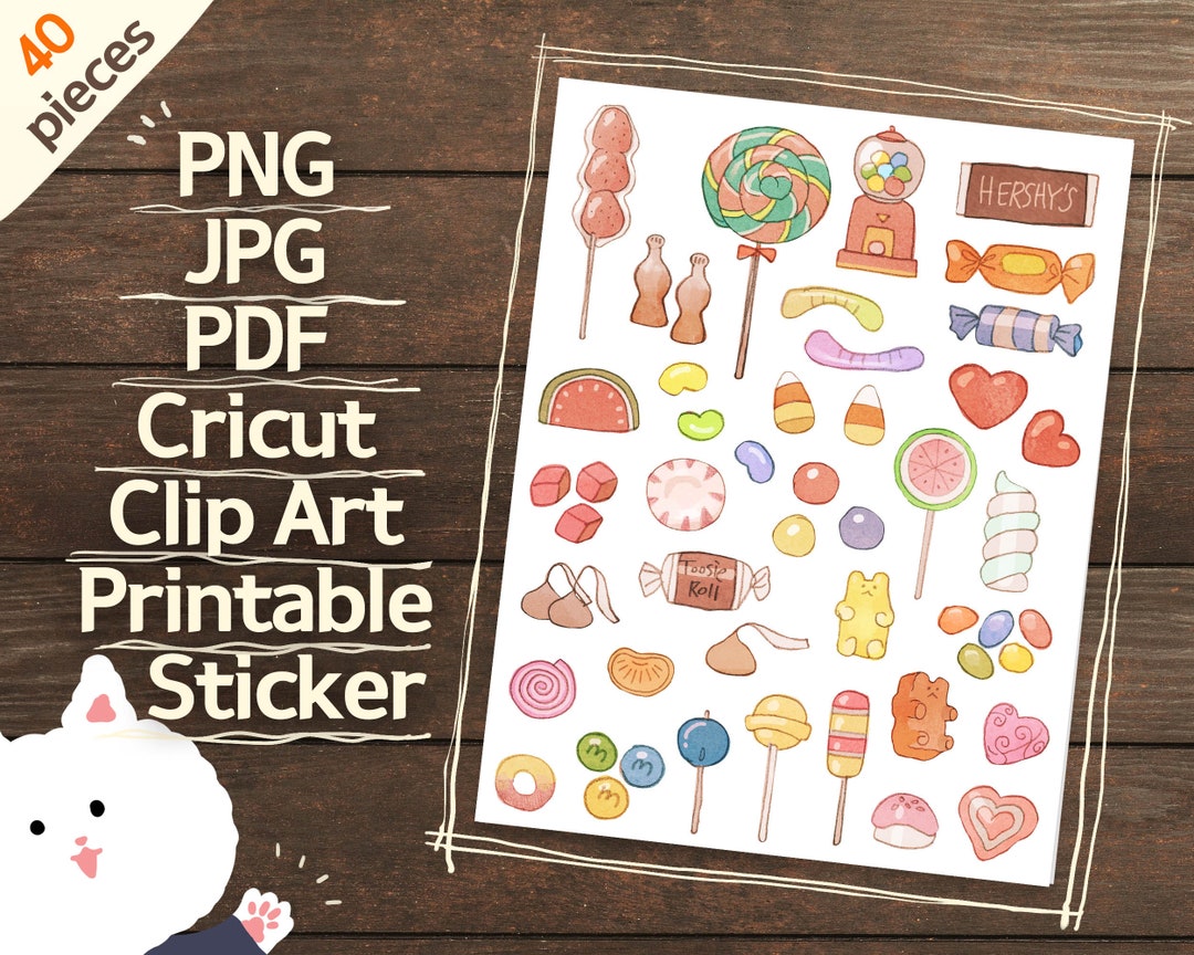 Candy Stickercandy Sticker Printablecandy Cricutgood Note - Etsy