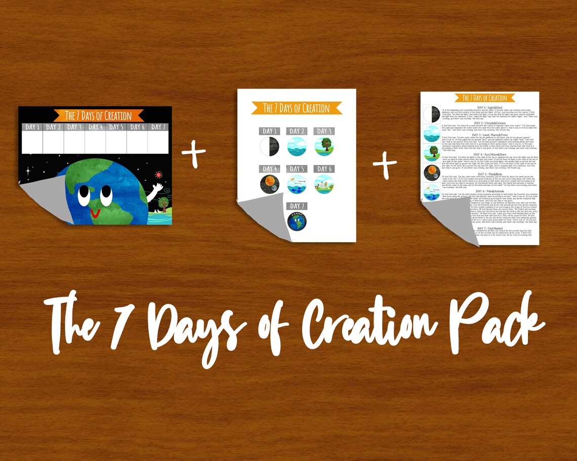 The 7 Days of Creation Printable,bible Puzzle,sunday School Game,bible ...