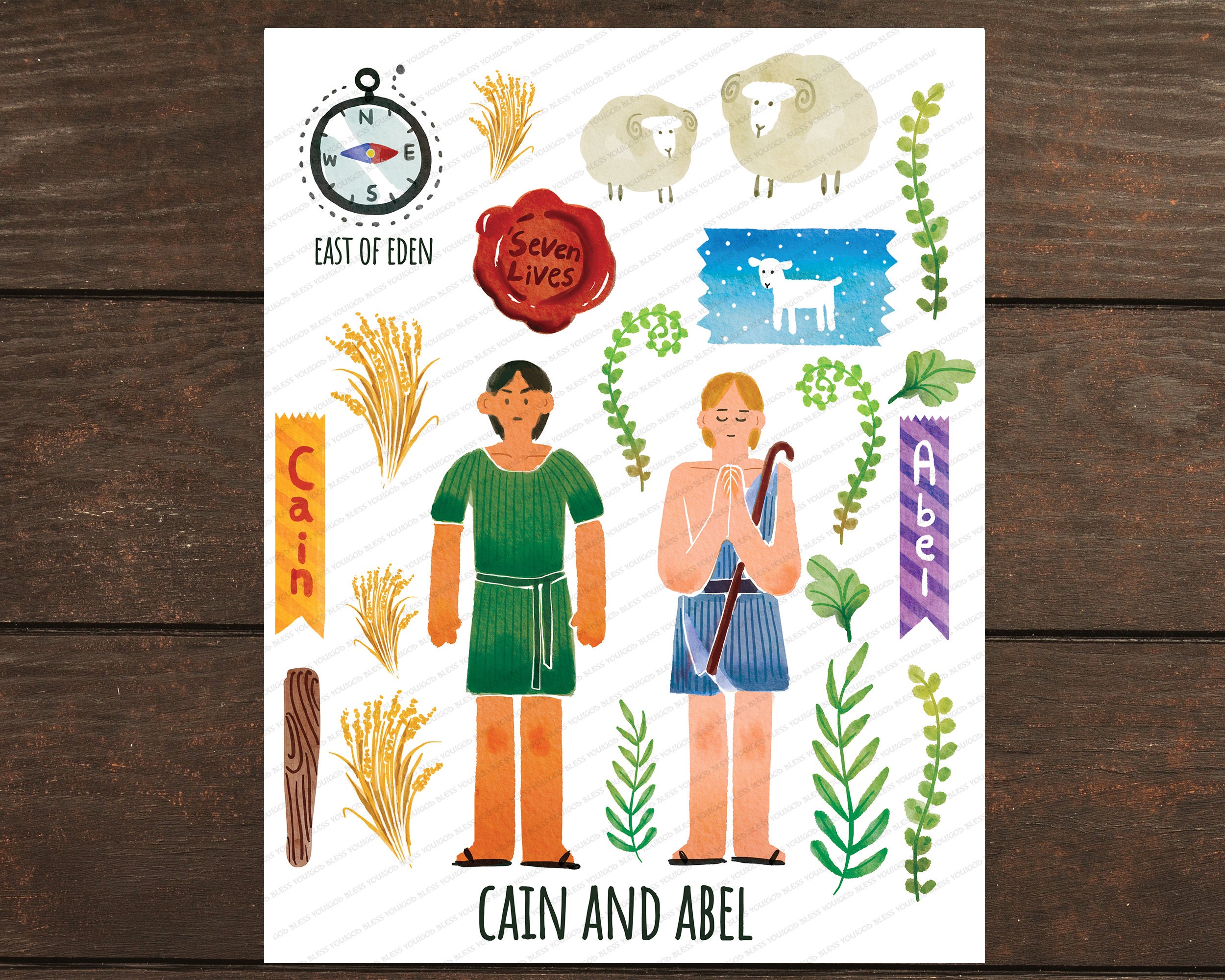 Cain and Abel,bible Clip Art,bible Journaling,digital Sticker,sticker ...
