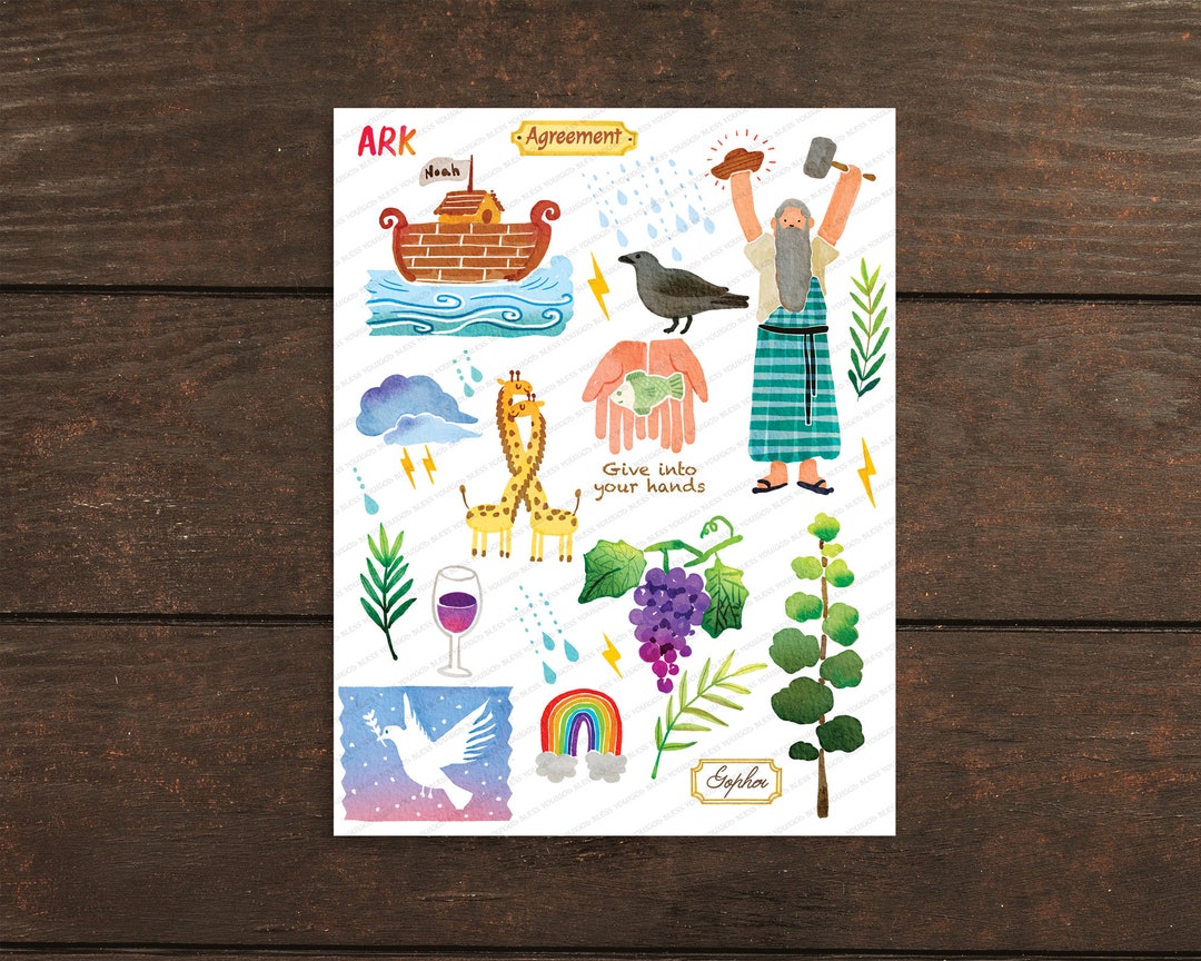 Noah Ark Printable,bible Sticker,noah Ark Sticker,bible Journaling ...