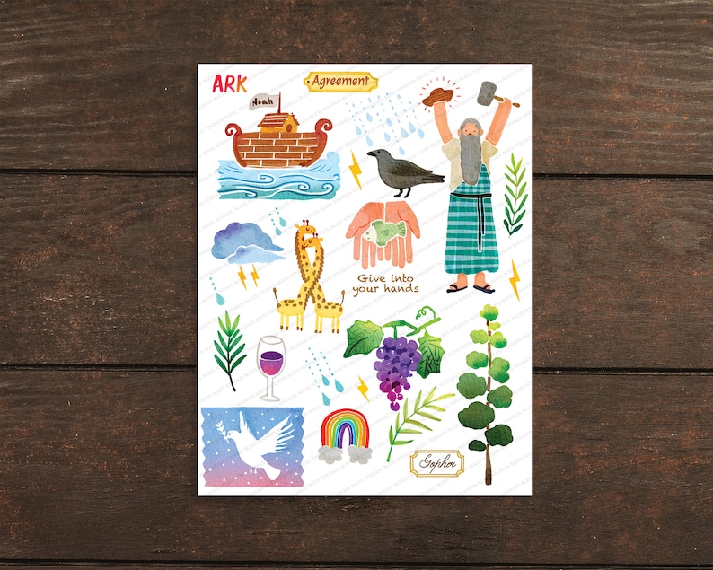 Noah Ark Printable,bible Sticker,noah Ark Sticker,bible Journaling ...