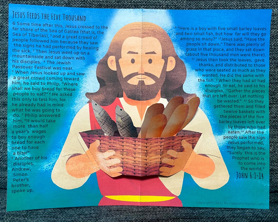 Five Loaves Two Fish,bible Coloring, Jesus Feeds 5000,jesus Life ...
