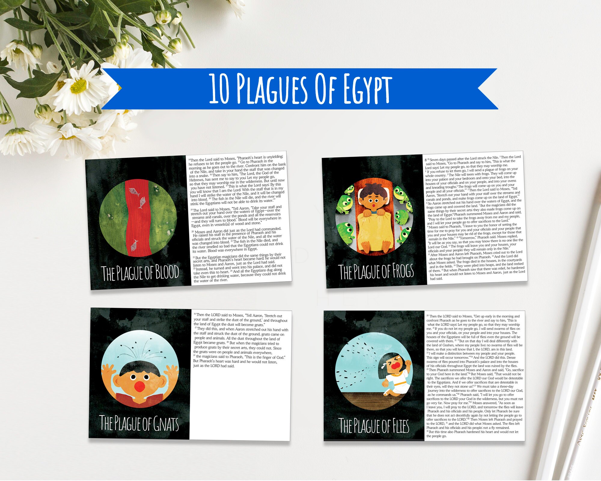 10 Plagues of Egypt Printable,bible Cards,bible Verse Cards Printable ...