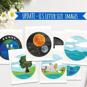 The 7 Days of Creation Printable,bible Cards,bible Verse Cards ...