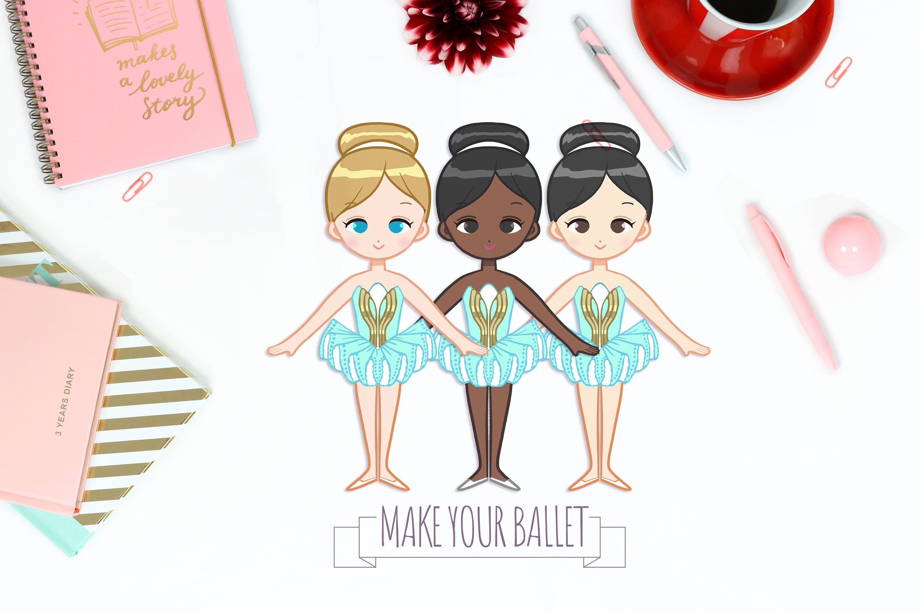 Ballerina Paper Doll,ballet Paper Doll,paper Dolls,,printable Paper ...