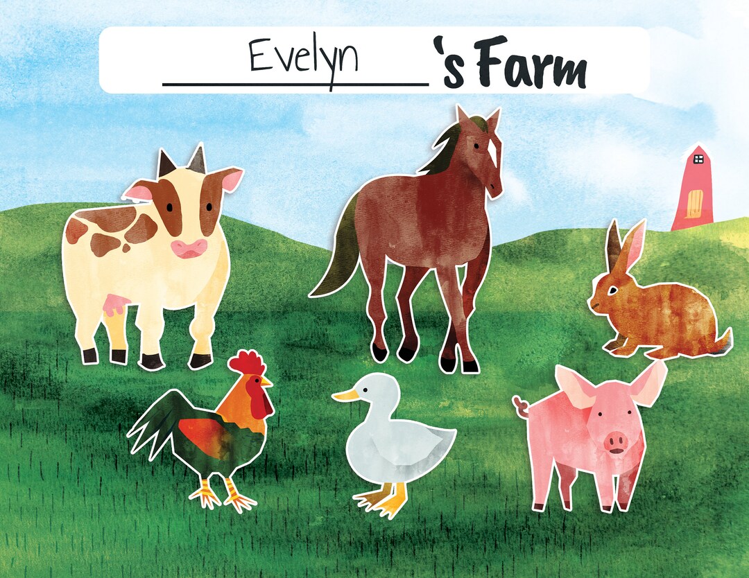 Farm Animal Flash Cards Printablefarm Animal Cardanimal - Etsy