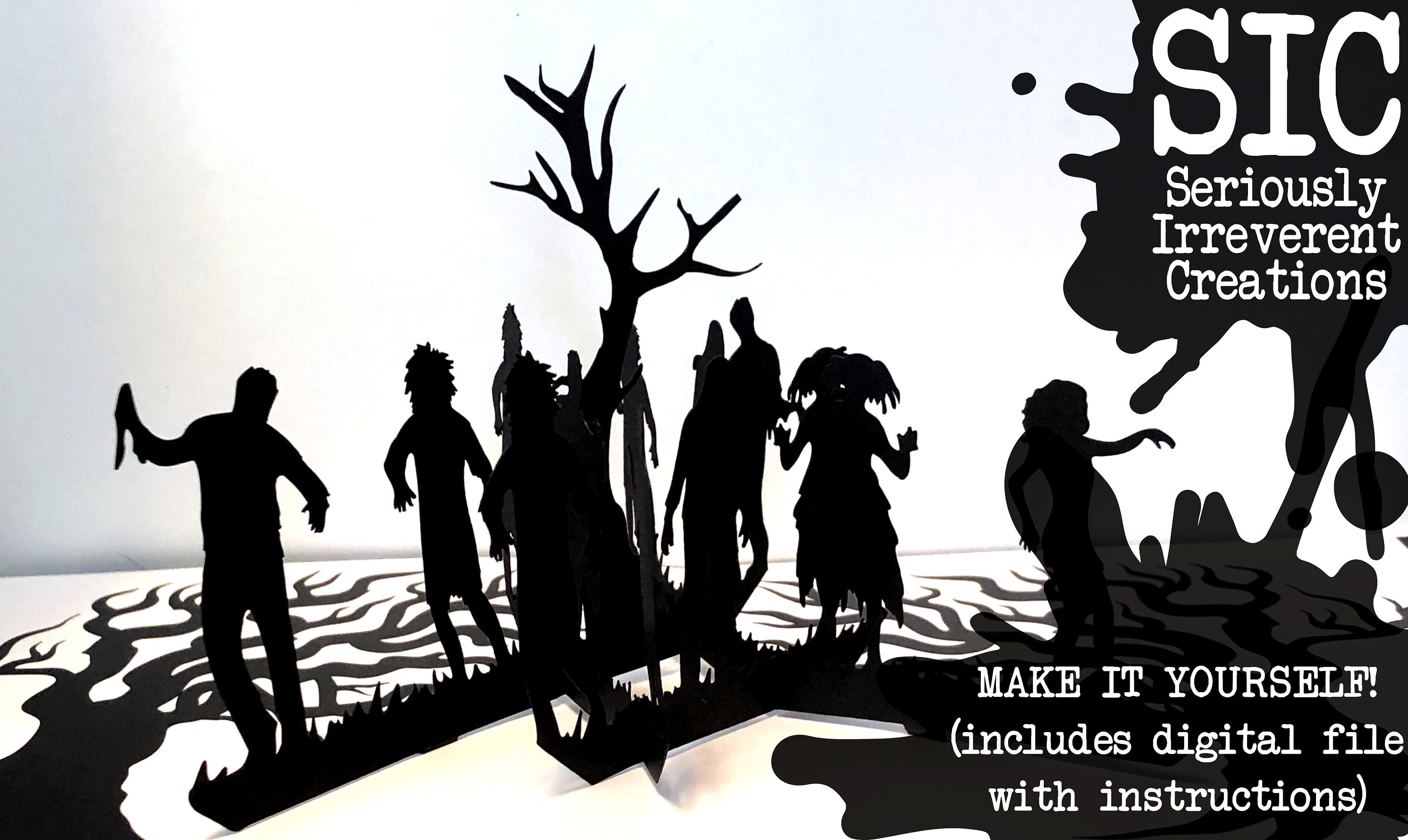 Zombie Pop up Card Template for You to Make Svg Png Dxf Eps - Etsy