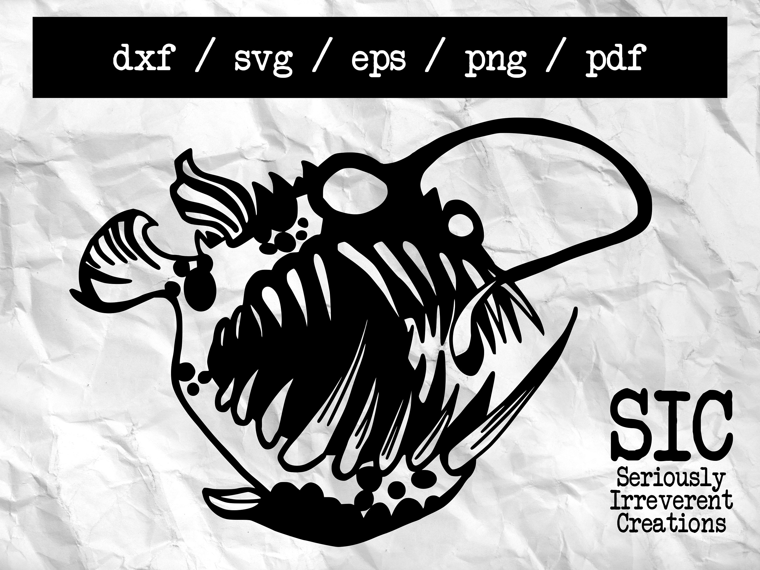 Angler Fish Svg Cut File Svg Png Dxf Eps Cricut Silhouette - Etsy