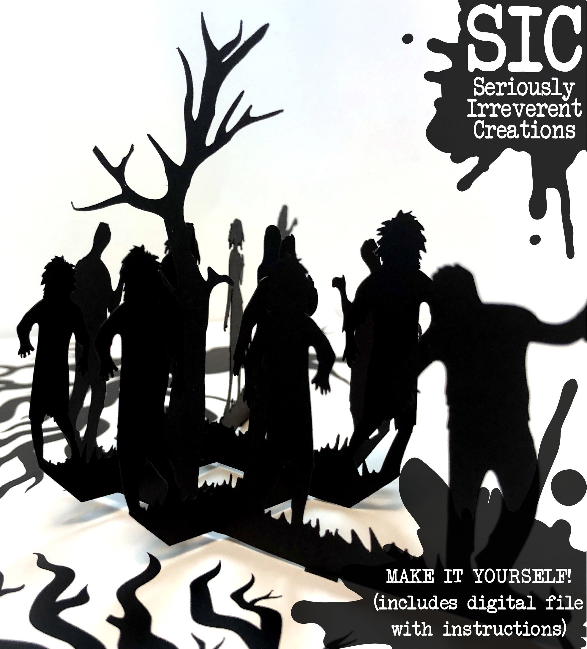 Zombie Pop up Card Template for You to Make Svg Png Dxf Eps - Etsy