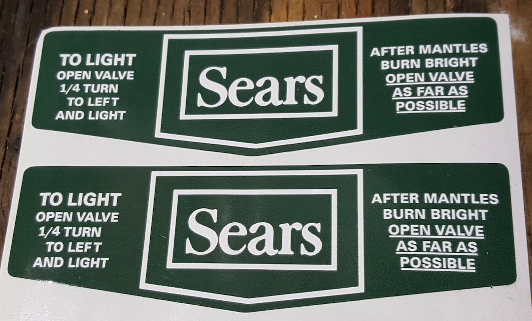 Two Brand New Coleman Sears Avacado Lantern Stove Pointed Sticker Label ...