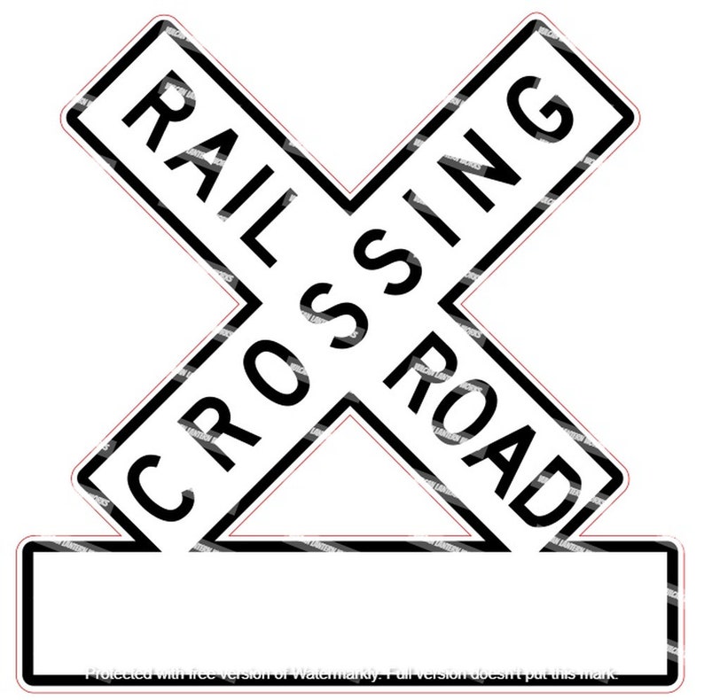Railroad Crossing Monogram Digital Image File Download for - Etsy