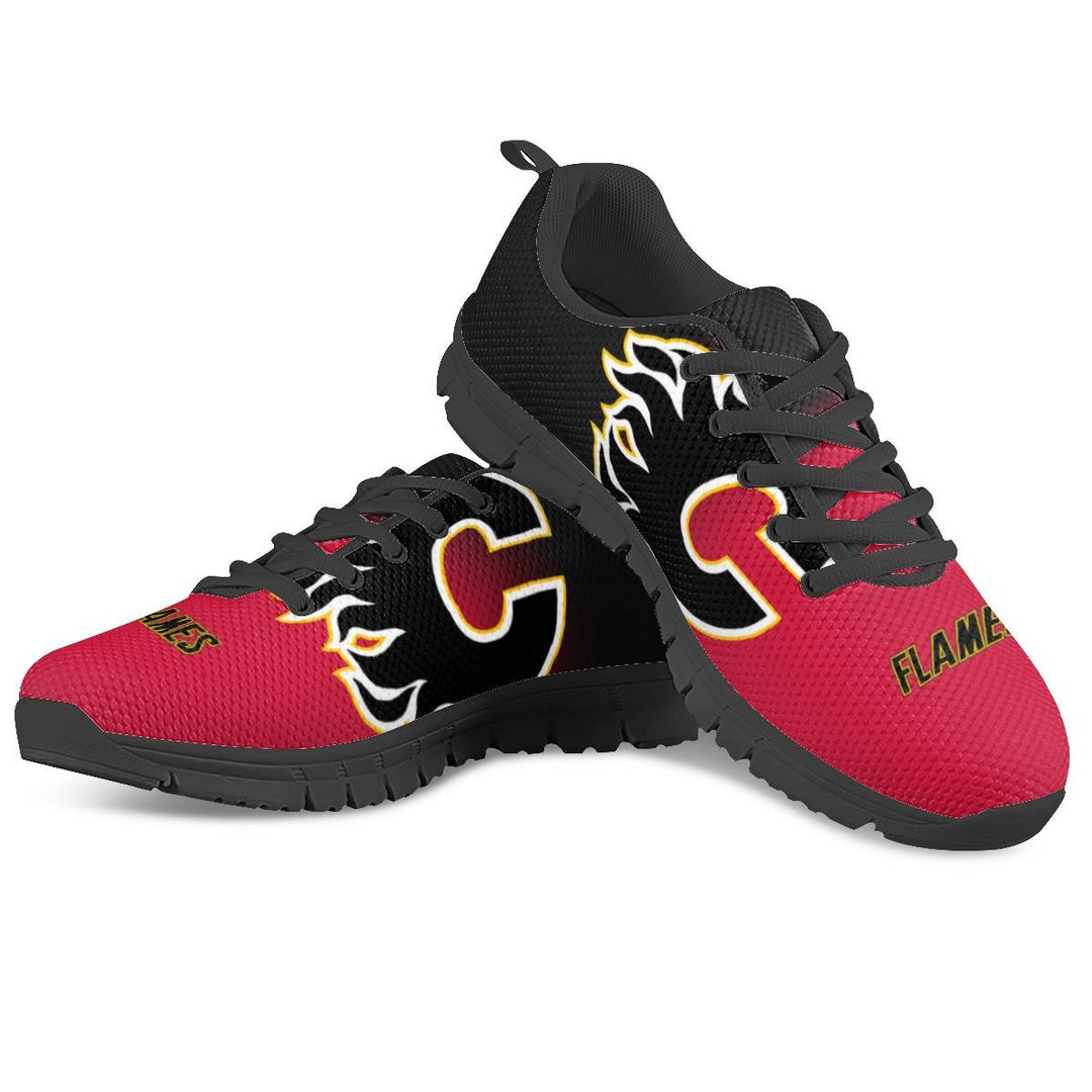 Calgary Flames Fan Unofficial Running Shoes, Sneakers Black Sole Unisex ...