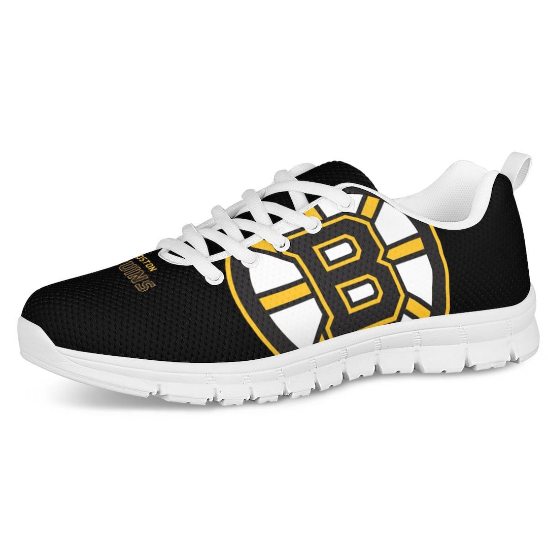 Boston Bruins Fan Unofficial Running Shoes, Sneakers White Sole Unisex ...