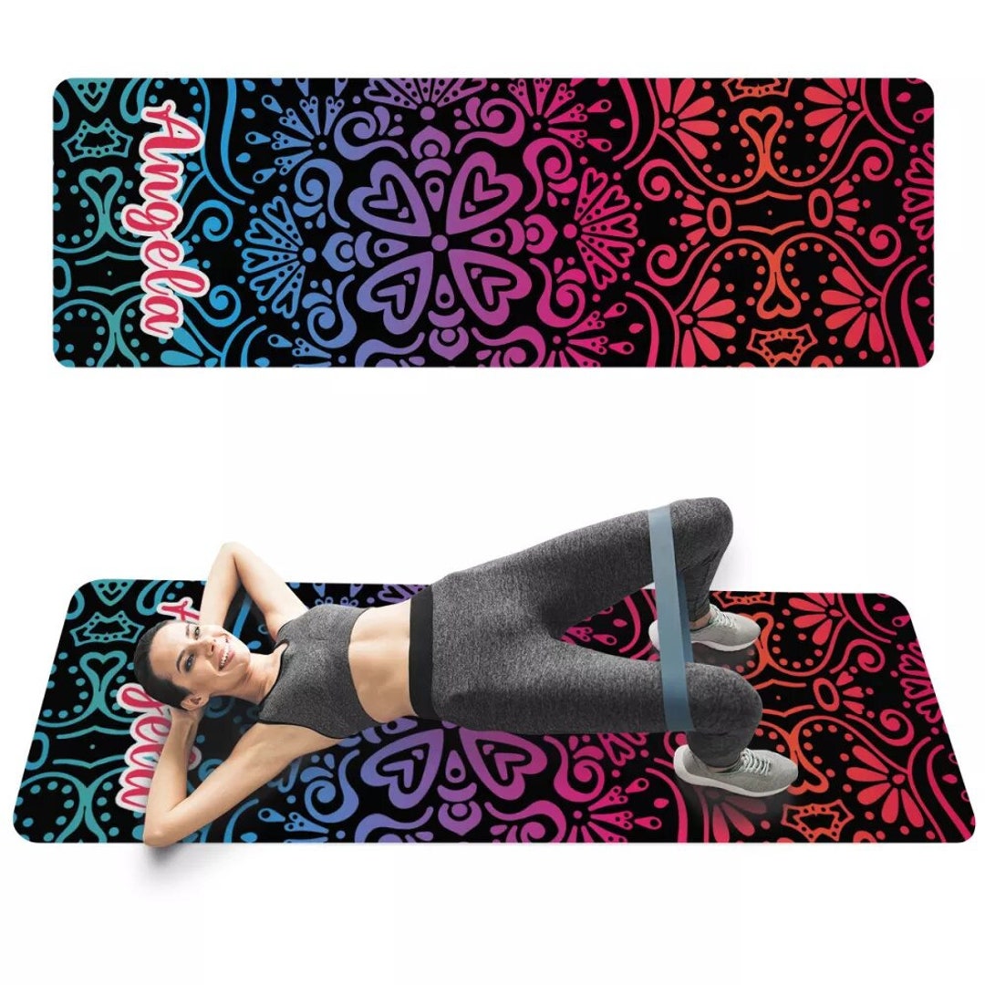 Personalized Mandala - PRINTED YOGA MAT With Name - Custom Yoga Mats ...