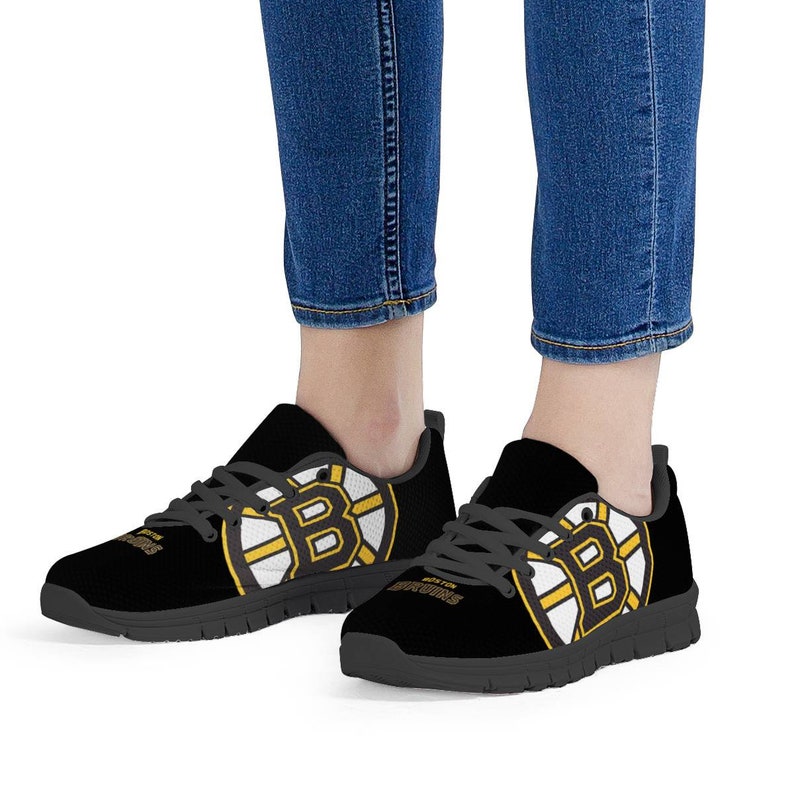 Boston Bruins Fan Unofficial Running Shoes, Sneakers Black Sole Unisex ...