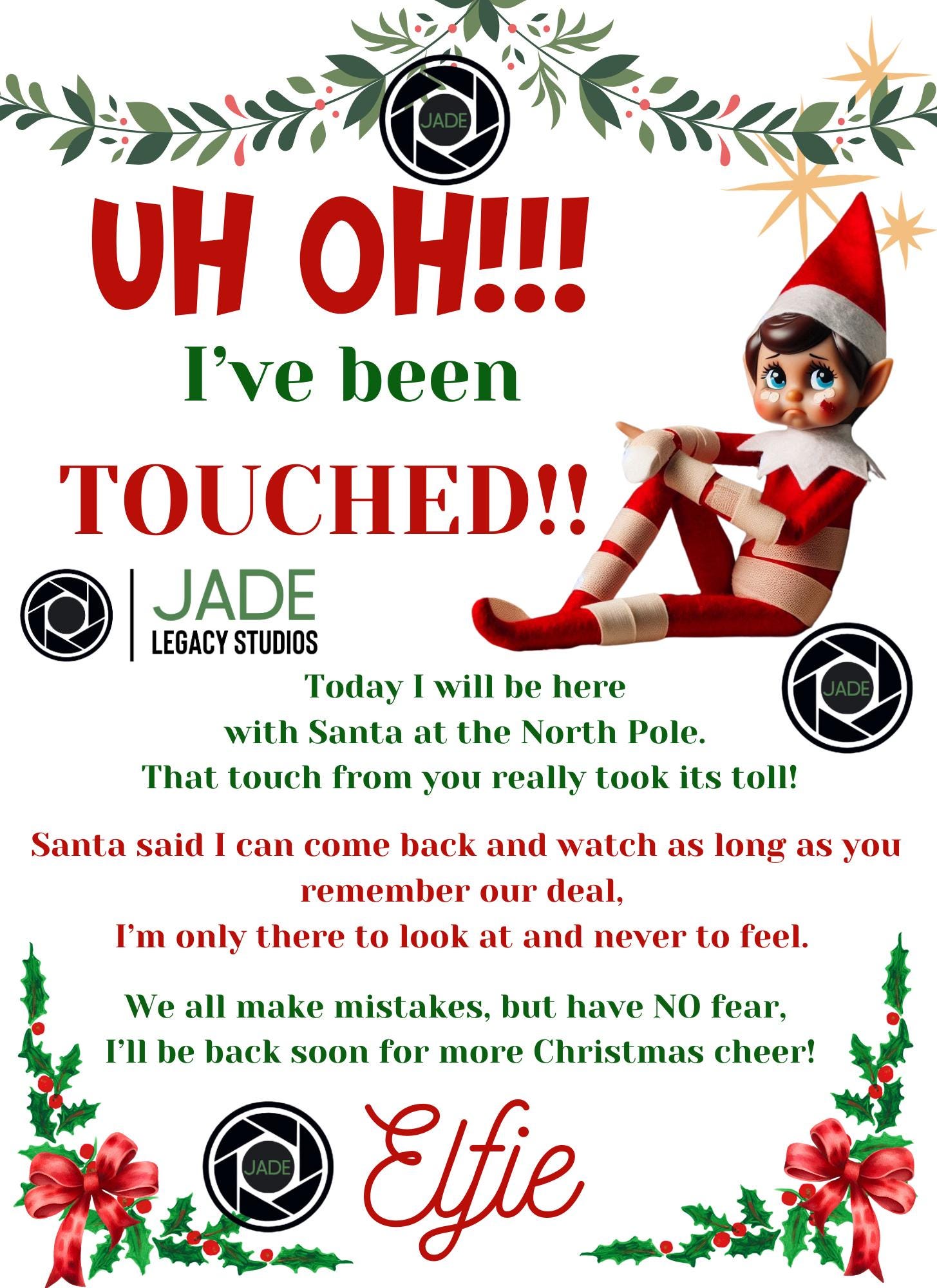 Elf Official Warning AND Uhoh I've Been Touched File - Etsy