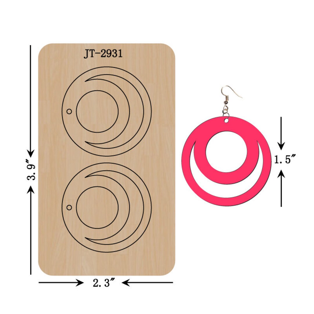 Leather Earring Cutting Die 1.5 INCH Moon Earring Die - Etsy