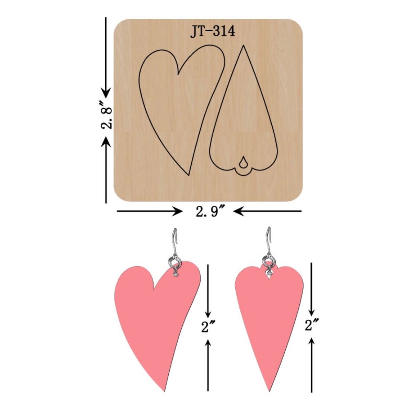 Leather Earring Cutting Die/ Heart Earring Die / Valentines | Etsy