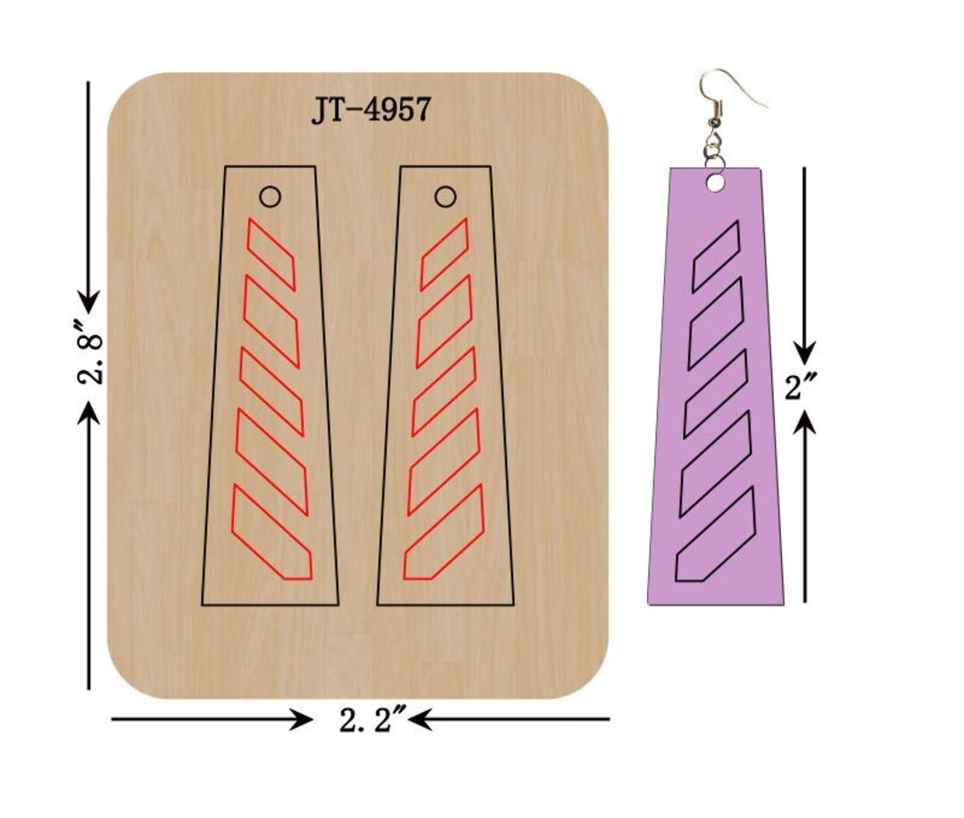 Embossed Bar Leather Earring Die, 2-inch, Sizzix Compatible, JT4957 - Etsy
