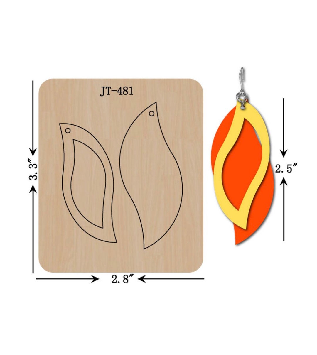 Leather Earring Cutting Die, 2.5 INCH, Twist Leaf Earring Die, Sizzix ...