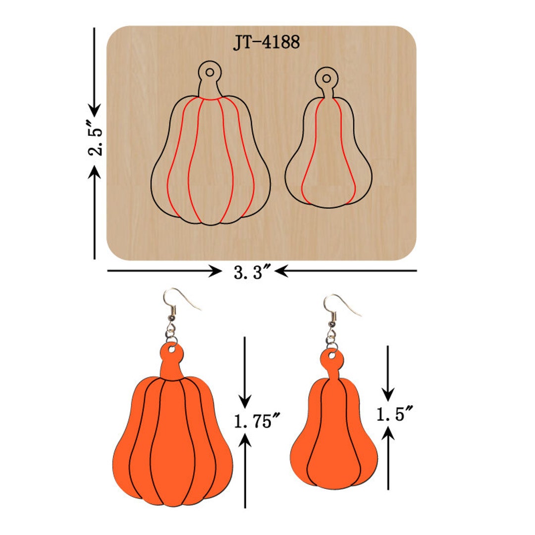 Cut & Emboss Leather Earring Die, 1.5 and 1.75 INCH, Embossed Pumpkin ...
