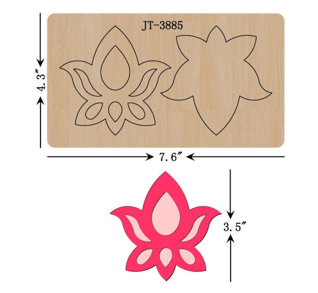 Lotus Flower Keychain Leather Cutting Die, 3.5 Inch, Sizzix Compatible ...