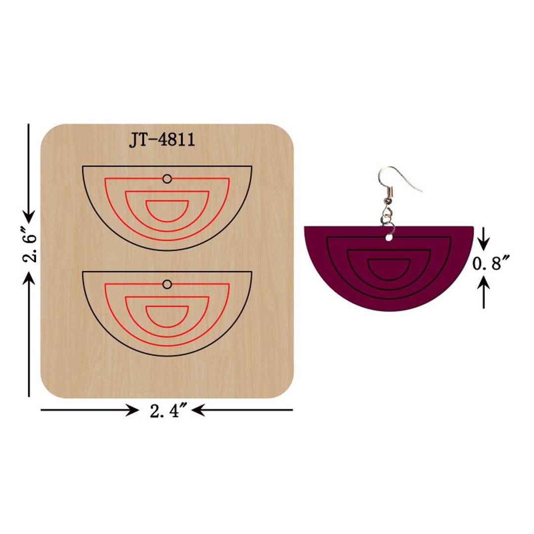 Embossed Half Circle Leather Earring Die, 0.8 Inch, Sizzix Compatible ...