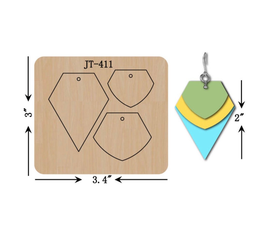 Leather Earring Cutting Die, 2 INCH, Stacked Earring Die ,sizzix ...