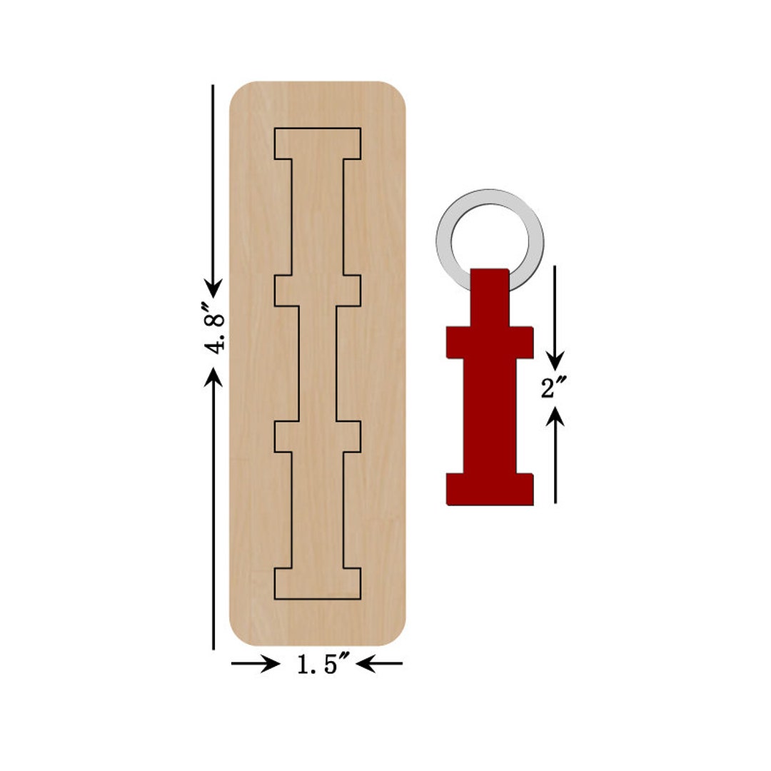 Leather Keychain Cutting Die, 2 INCH, Letter I Keychain, JT3995 - Etsy
