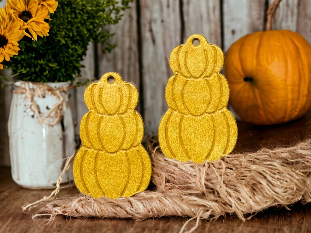 Cut & Emboss Leather Earring Die, 1.75 INCH, Embossed Pumpkin Earring ...