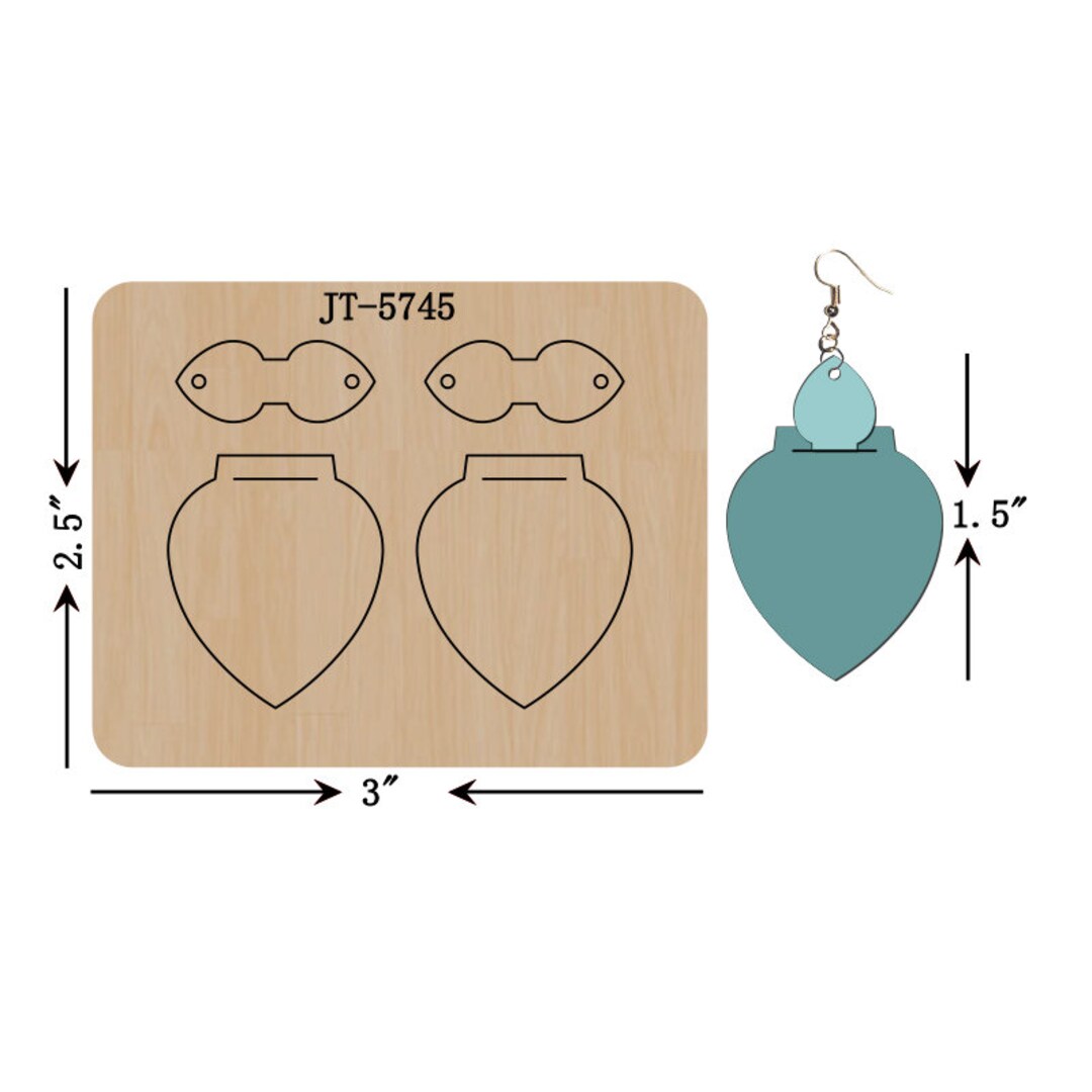 Leather Earring Cutting Die, 1.5 INCH, Teardrop Earring Die, Orange ...