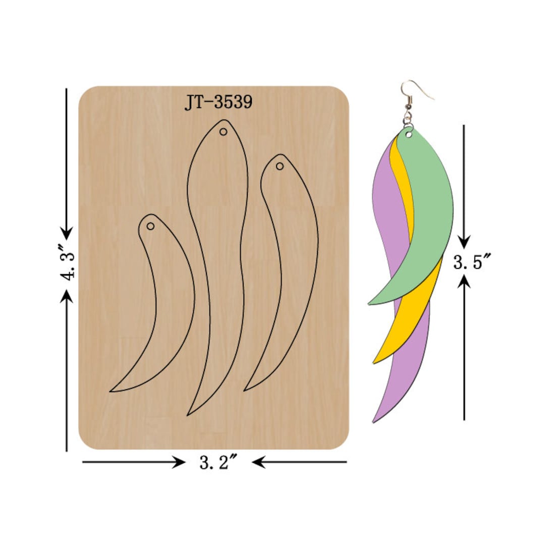 Leather Earring Cutting Die,3.5 INCH, Tassel Earring Die, Fish Tail ...
