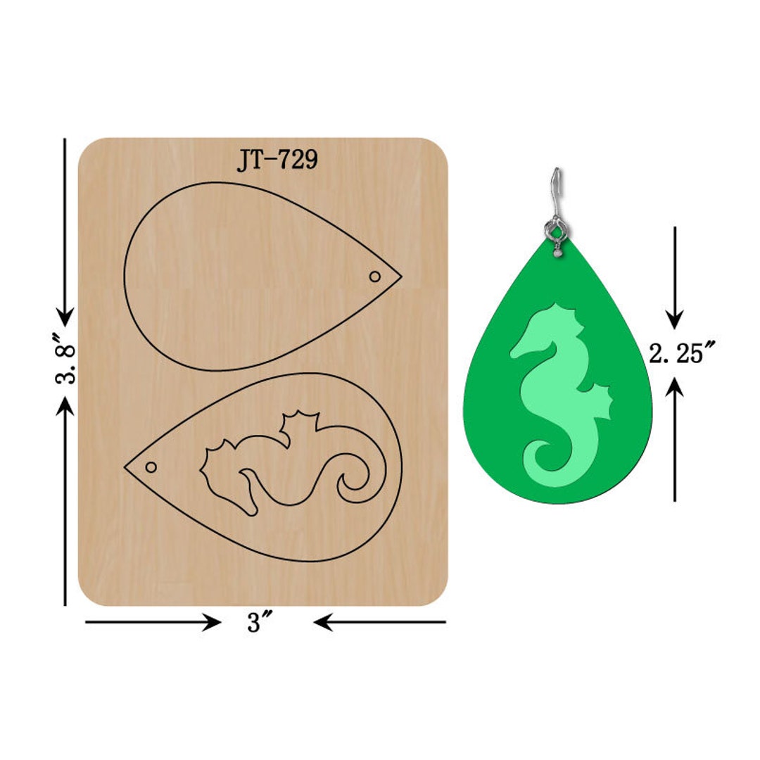 Leather Earring Cutting Die, 2.25 Inch,seahorse Earring Die, Beach ...