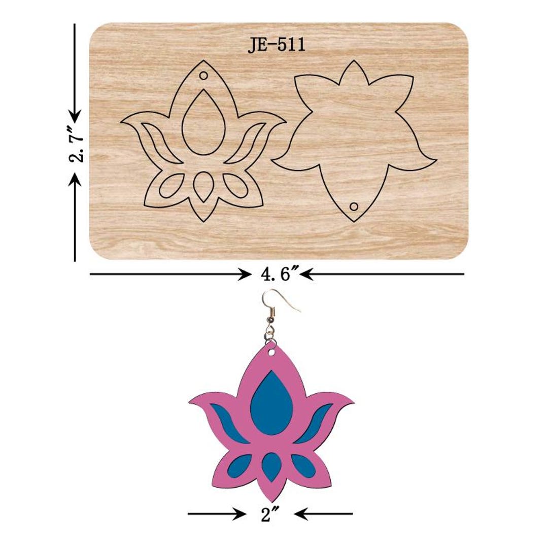 Lotus Flower Leather Earring Cutting Die, 1.95 X 2 INCH, Sizzix ...
