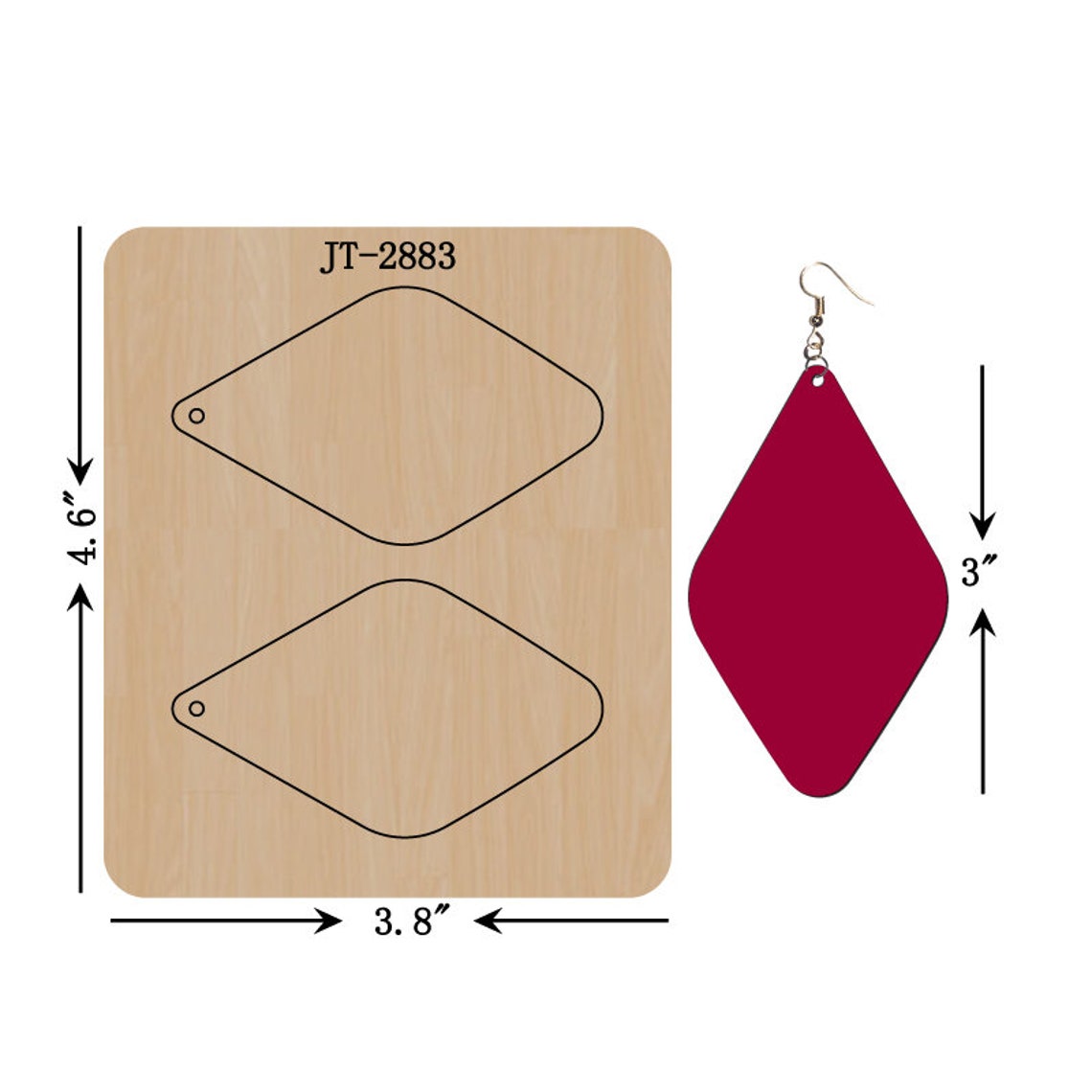 Leather Earring Cutting Die 3 INCH Teardrop Earring Die - Etsy