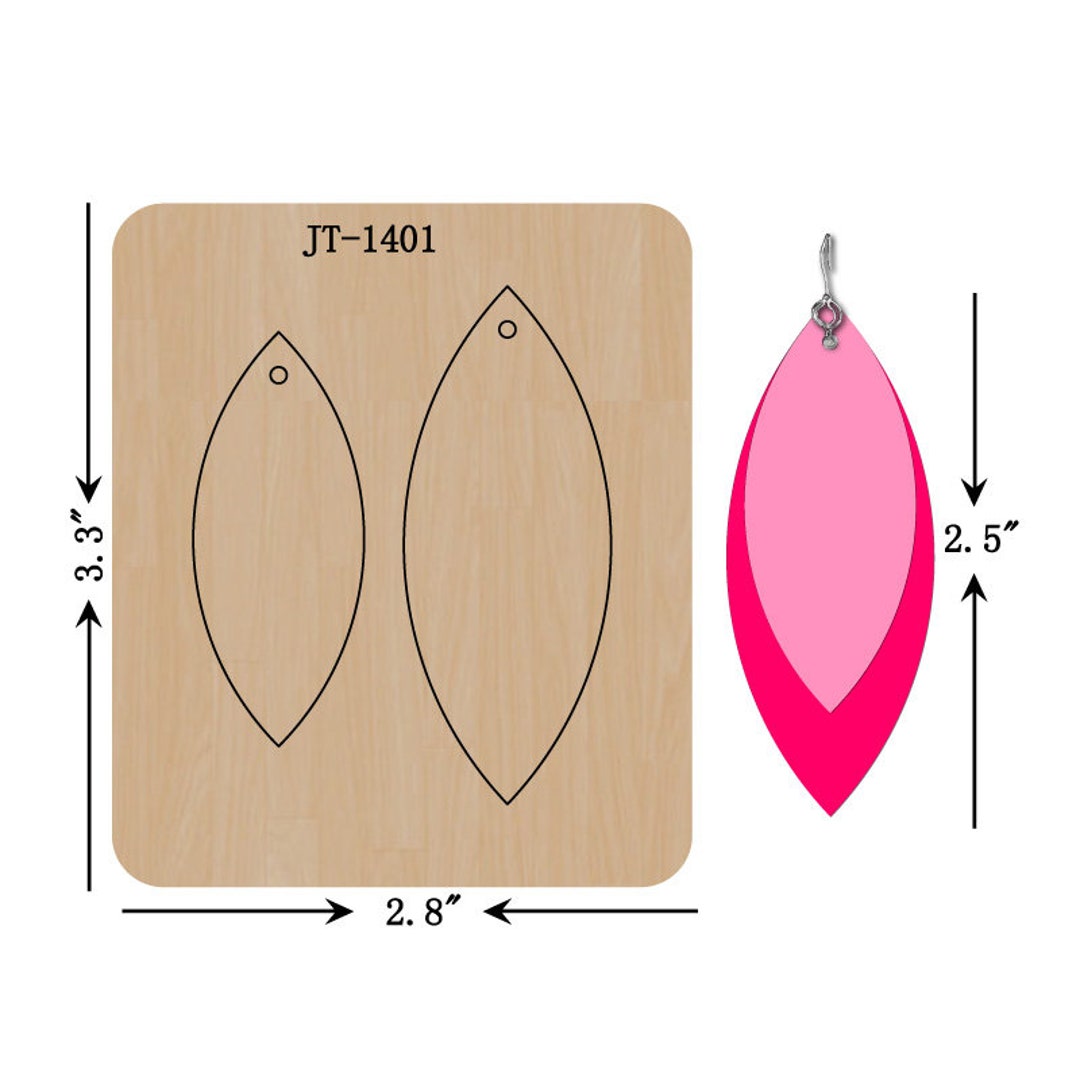 Leather Earring Cutting Die, 2.5 INCH, Leaf Earring Die, Sizzix ...