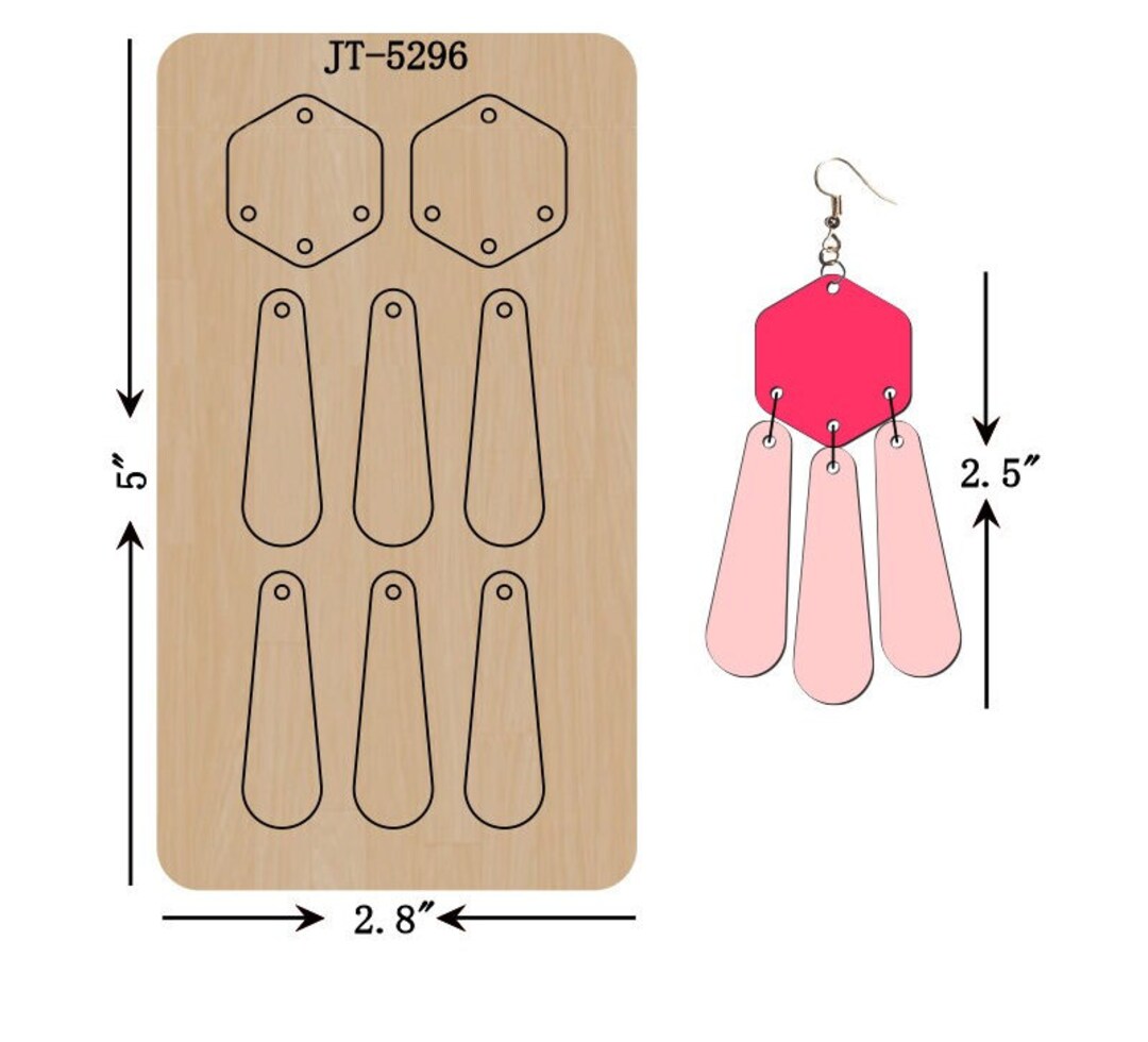 Leather Earring Cutting Die, 2.5 INCH, Slim Teardrop Dangle Earring Die ...