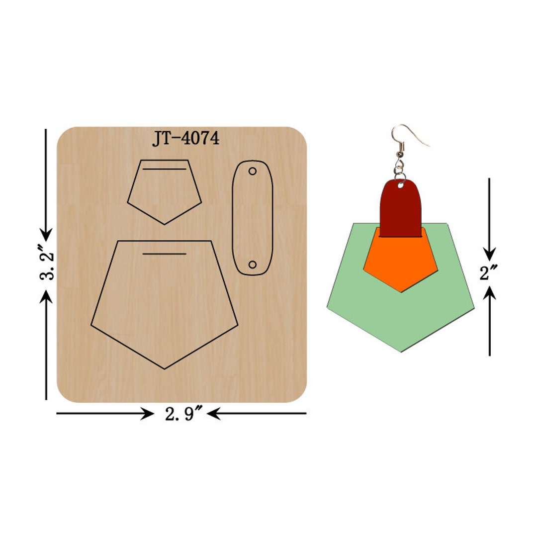 Leather Earring Cutting Die, 2 INCH, Pentagon Loop Earring Die, Sizzix ...